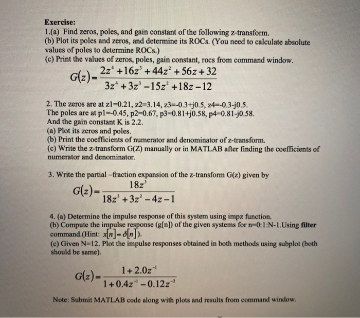Solved Z-TRANSFORM Objective: In the case of LTI discrete | Chegg.com