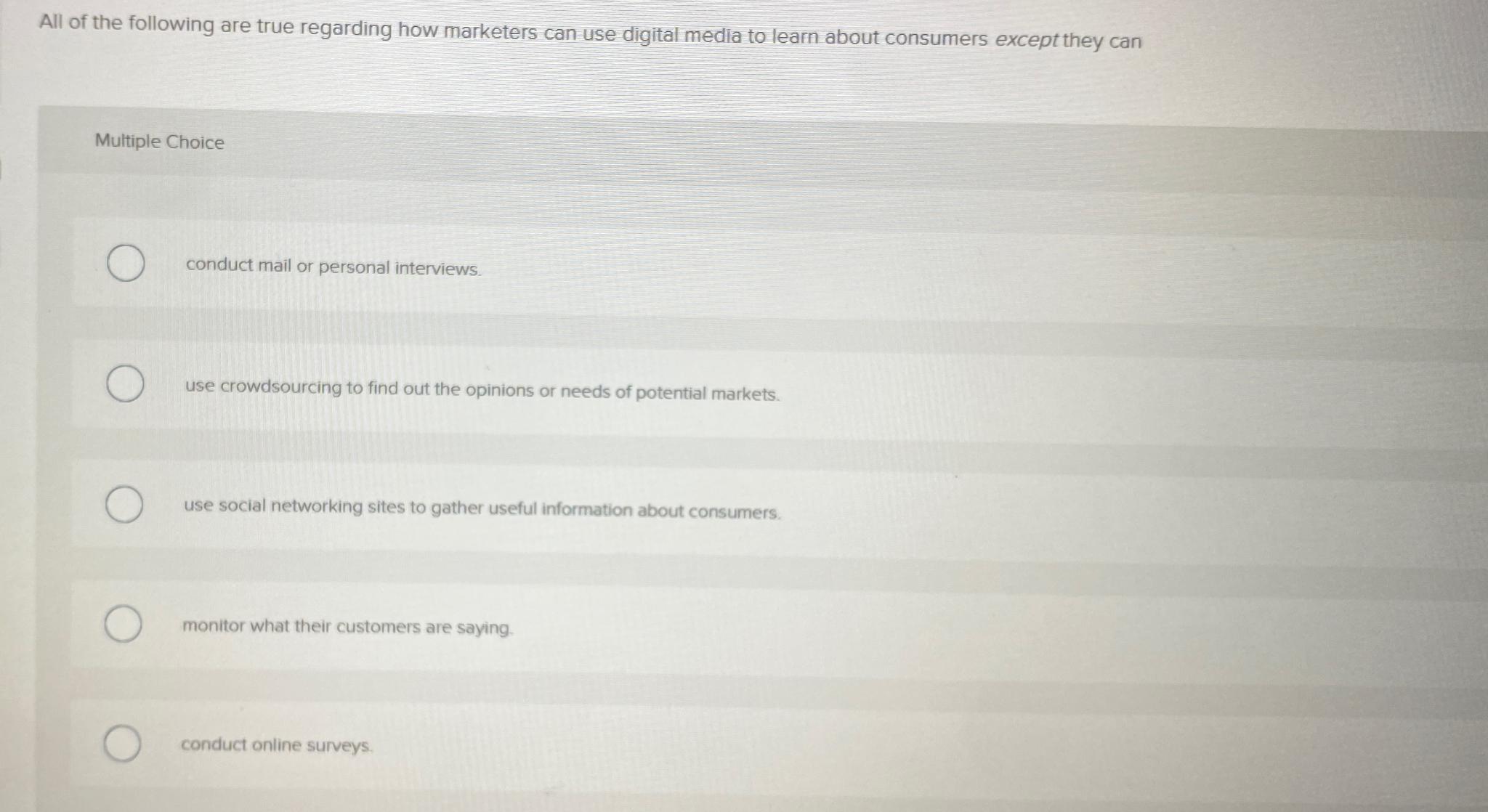 Solved All of the following are true regarding how marketers | Chegg.com