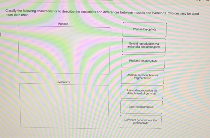 Solved Classify the following characteristics to describe | Chegg.com