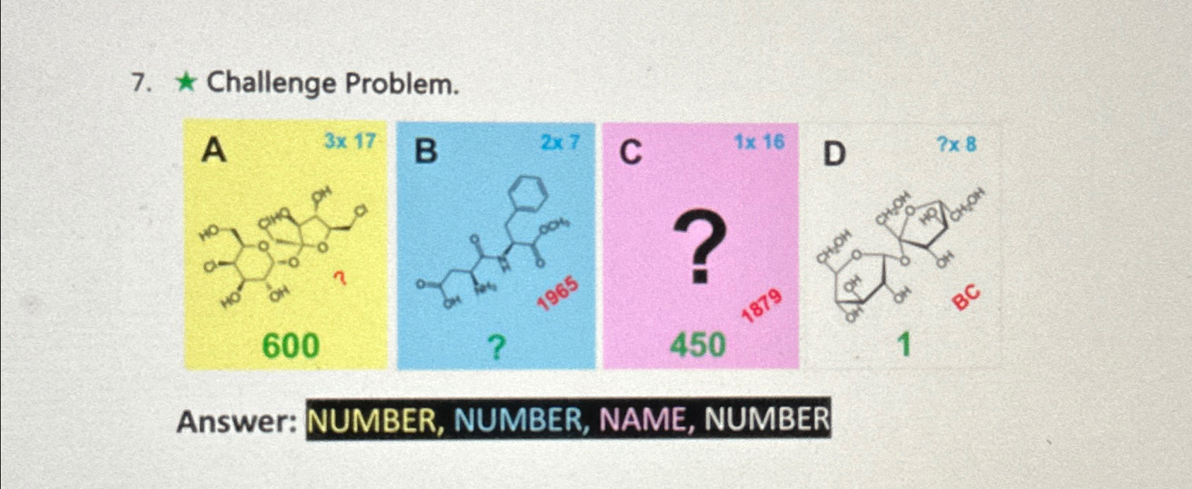 Challenge Problem.Answer: NUMBER, NUMBER, NAME, | Chegg.com