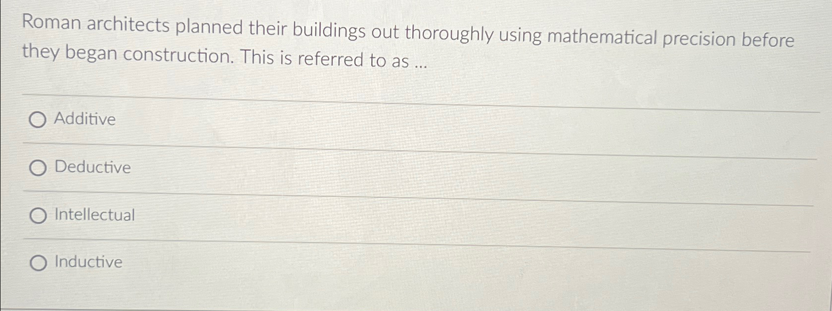 Solved Roman architects planned their buildings out | Chegg.com