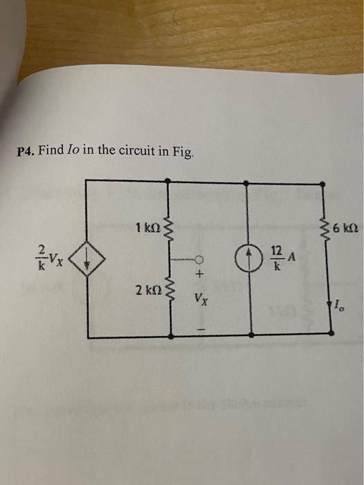P4. Find Io in the circuit in Fig. | Chegg.com