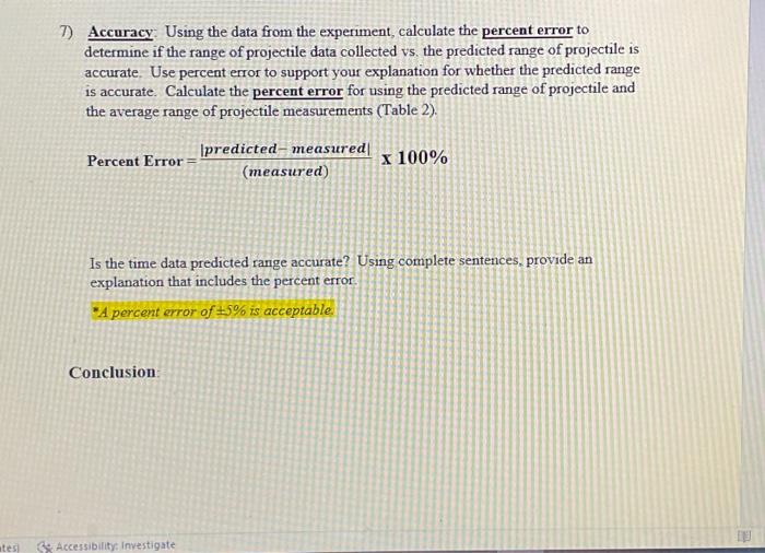 Solved 5) Precision: Using the data from the experiment, | Chegg.com