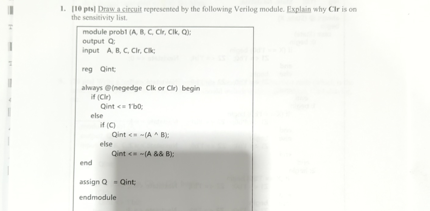 Solved [10 ﻿pts] ﻿Draw a circuit represented by the | Chegg.com