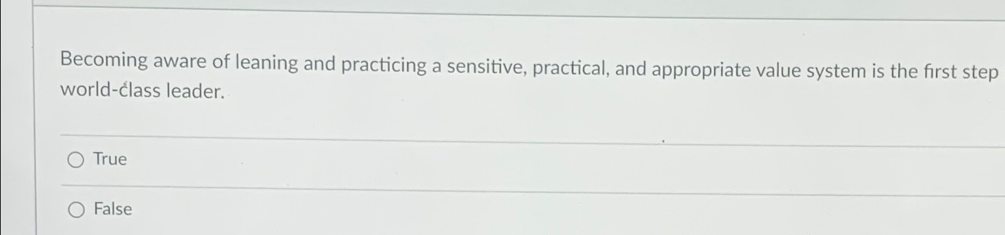 Solved Becoming aware of leaning and practicing a sensitive, | Chegg.com
