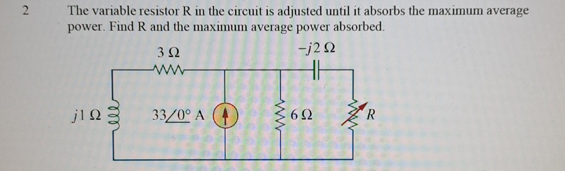 Solved The variable resistor R in the circuit is adjusted | Chegg.com