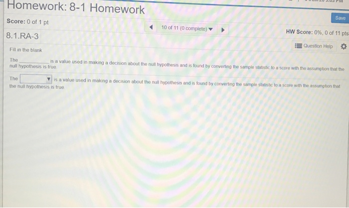 Solved Homework 8 1 Homework Save Score 0 Of 1 Pt 10 Of 11