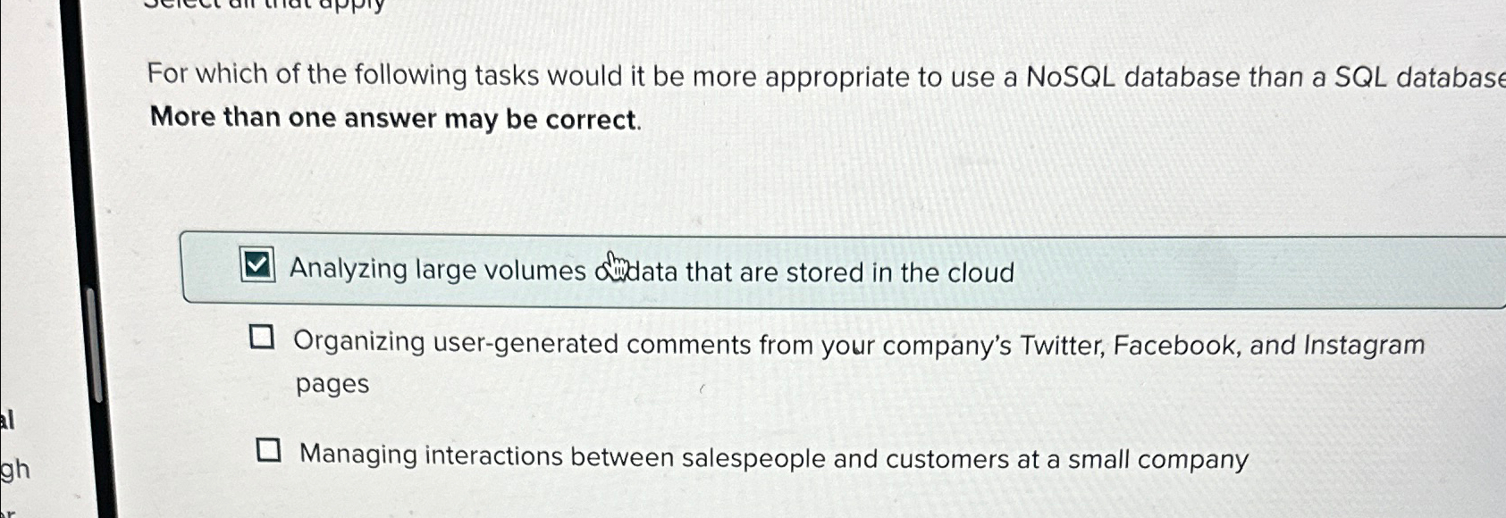 Solved For which of the following tasks would it be more | Chegg.com