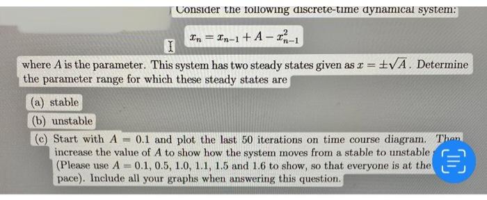 Solved Lonsıder the following discrete-time dynamical | Chegg.com