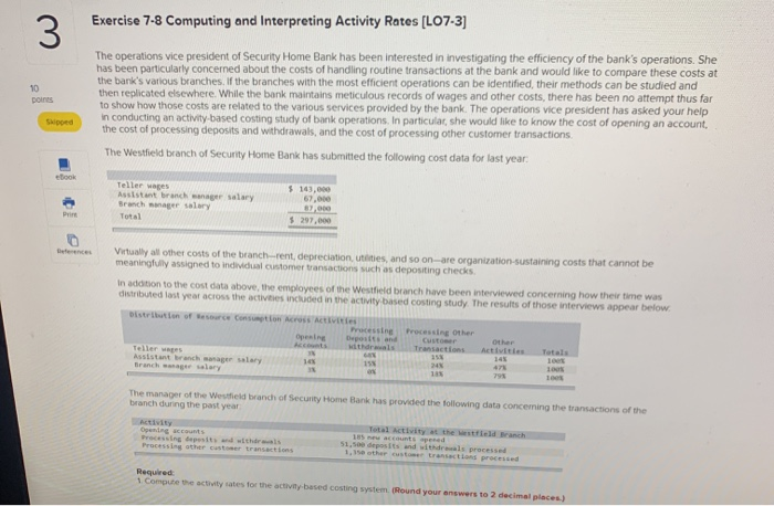 Exercise 7-8 Computing and Interpreting Activity | Chegg.com
