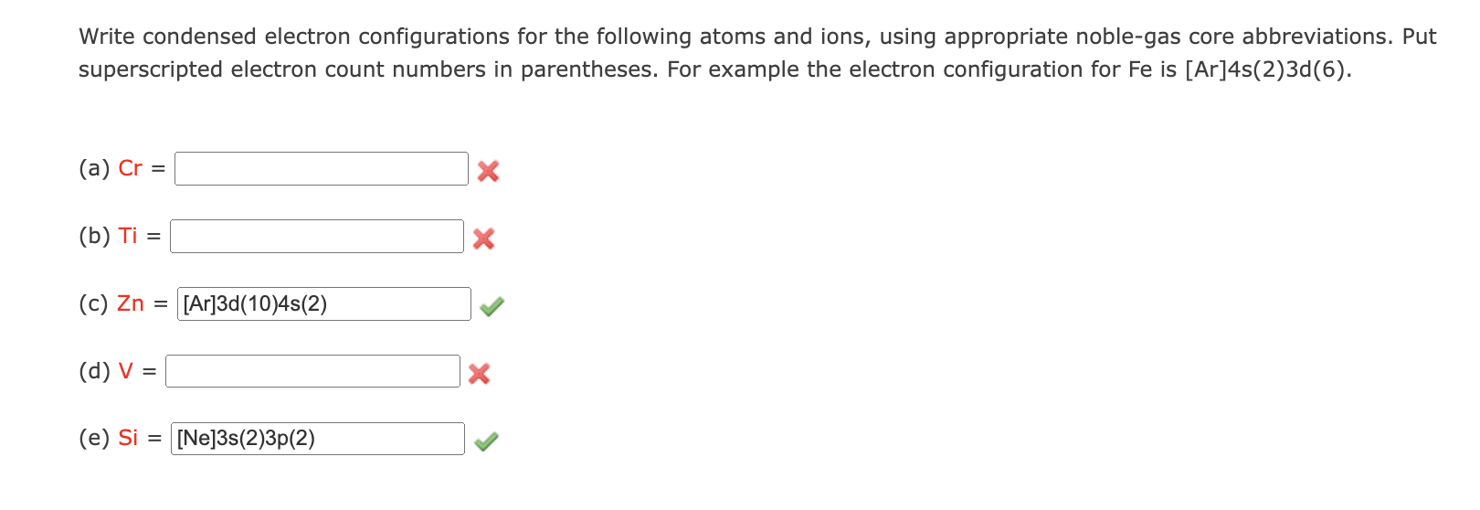 Solved Write condensed electron configurations for the | Chegg.com