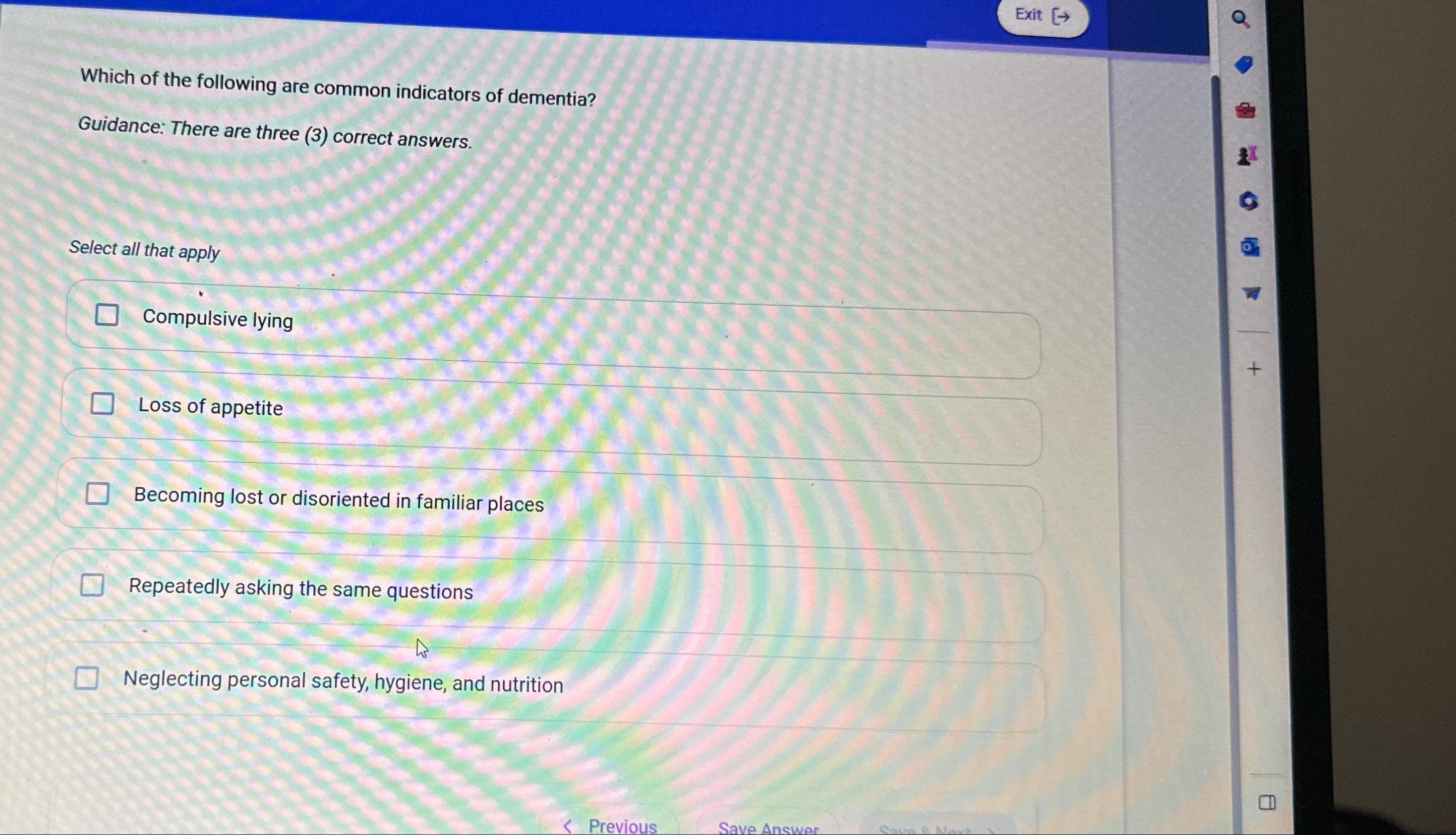 Solved Exit Which of the following are common indicators of | Chegg.com