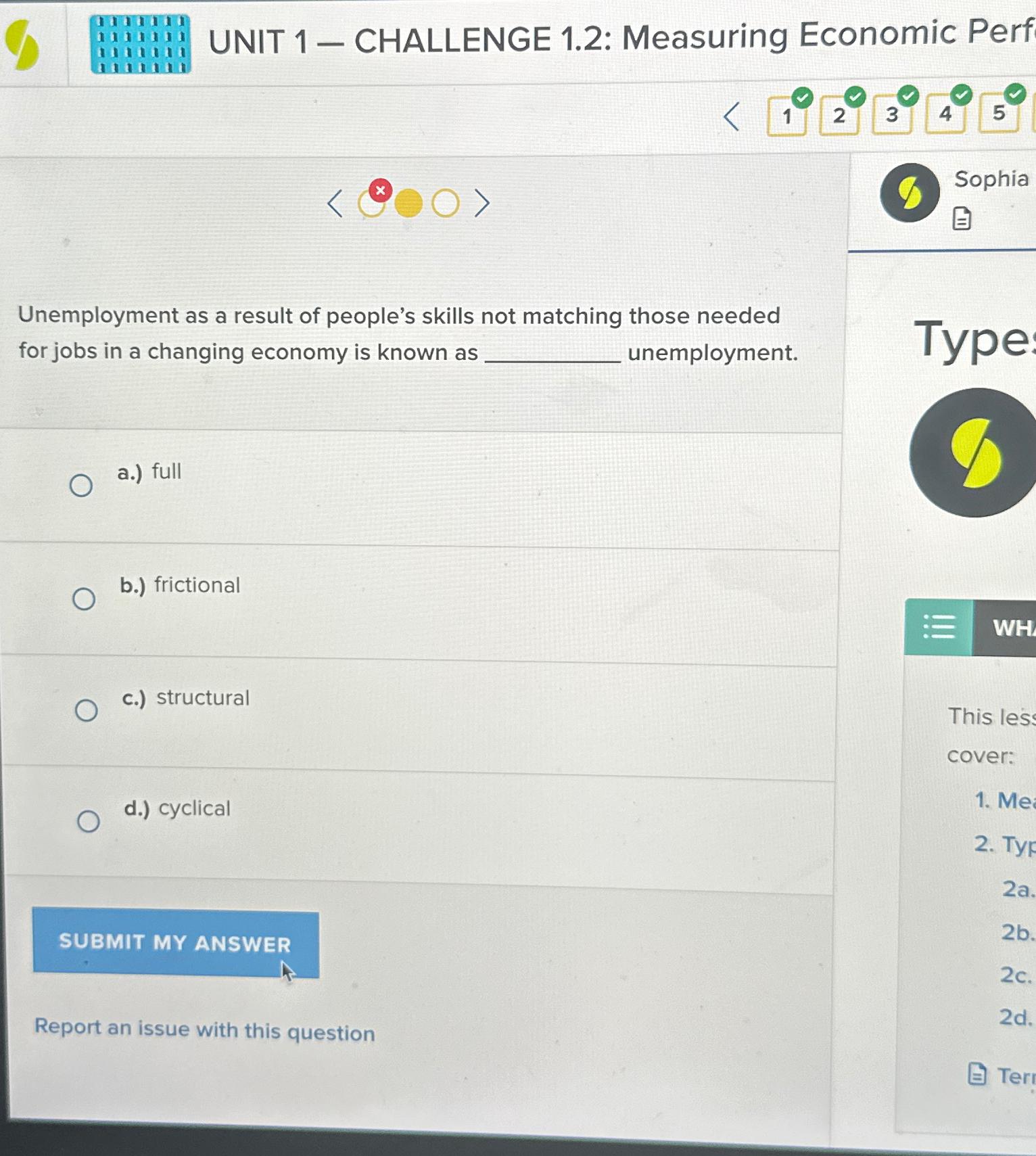 Solved UNIT 1 - ﻿CHALLENGE 1.2: Measuring Economic | Chegg.com