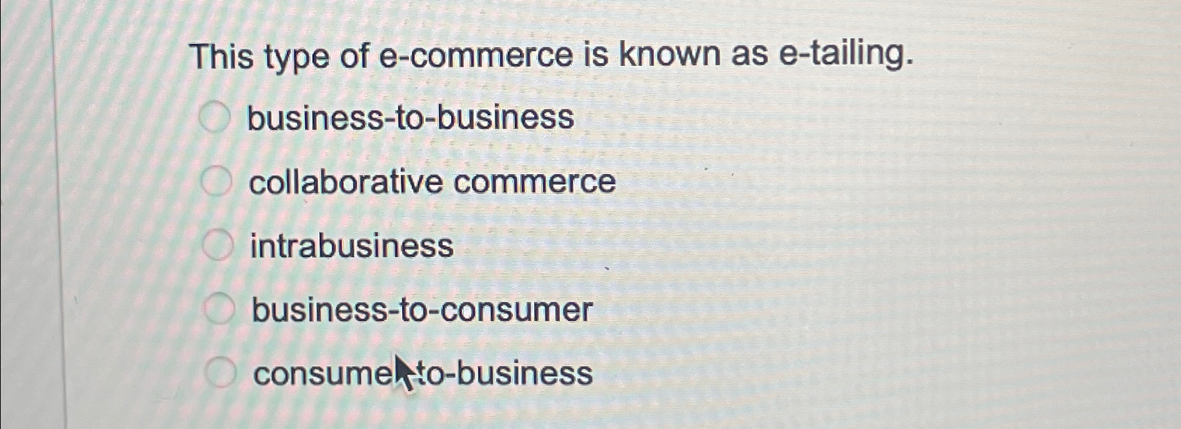 Solved This type of e-commerce is known as | Chegg.com