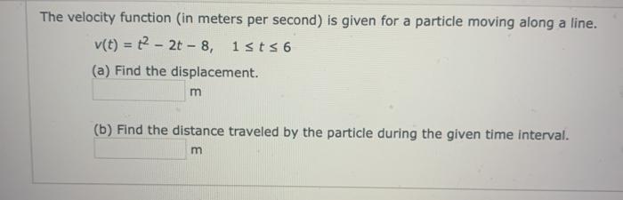Solved The velocity function (in meters per second) is given | Chegg.com