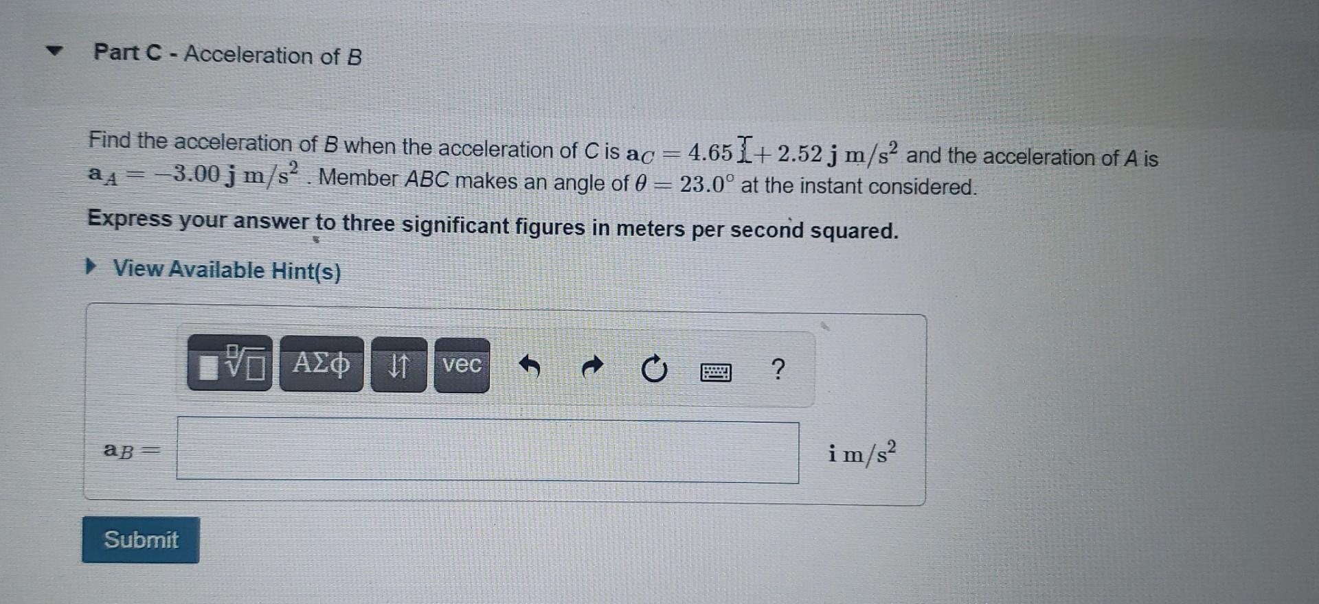 Solved Member ABC is controlled using a rack and pinion, | Chegg.com