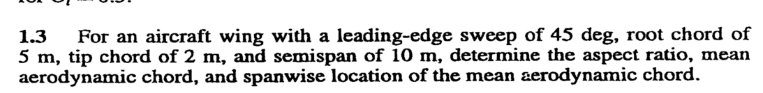 1.3 ﻿For an aircraft wing with a leading-edge sweep | Chegg.com