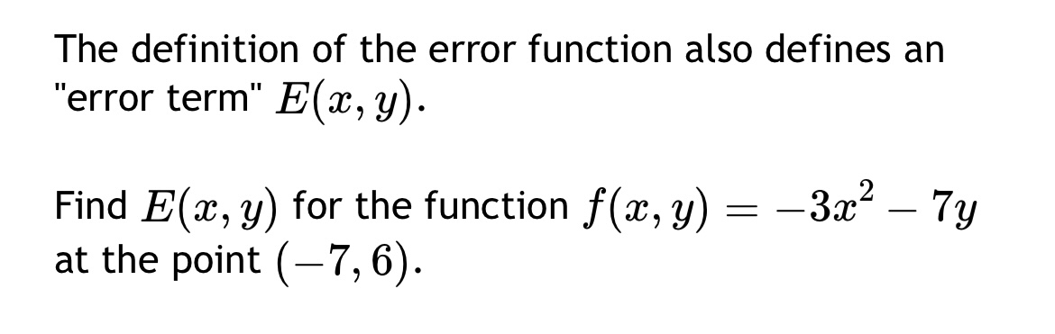 Solved The definition of the error function also defines an | Chegg.com