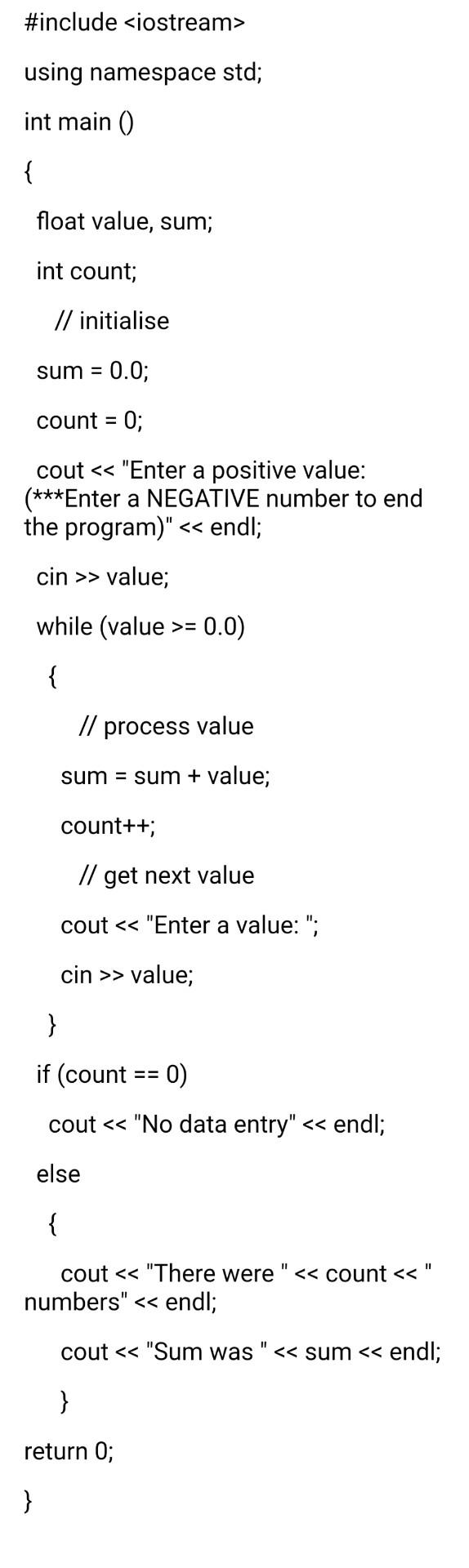 Solved The following program uses a While loop to calculate | Chegg.com