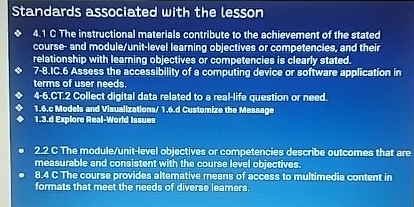 Solved Standards associated with the lesson$4.1C ﻿The | Chegg.com
