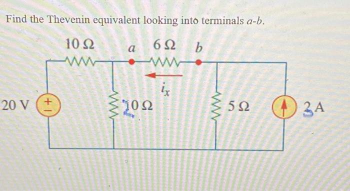 Solved Find the Thevenin equivalent looking into terminals | Chegg.com