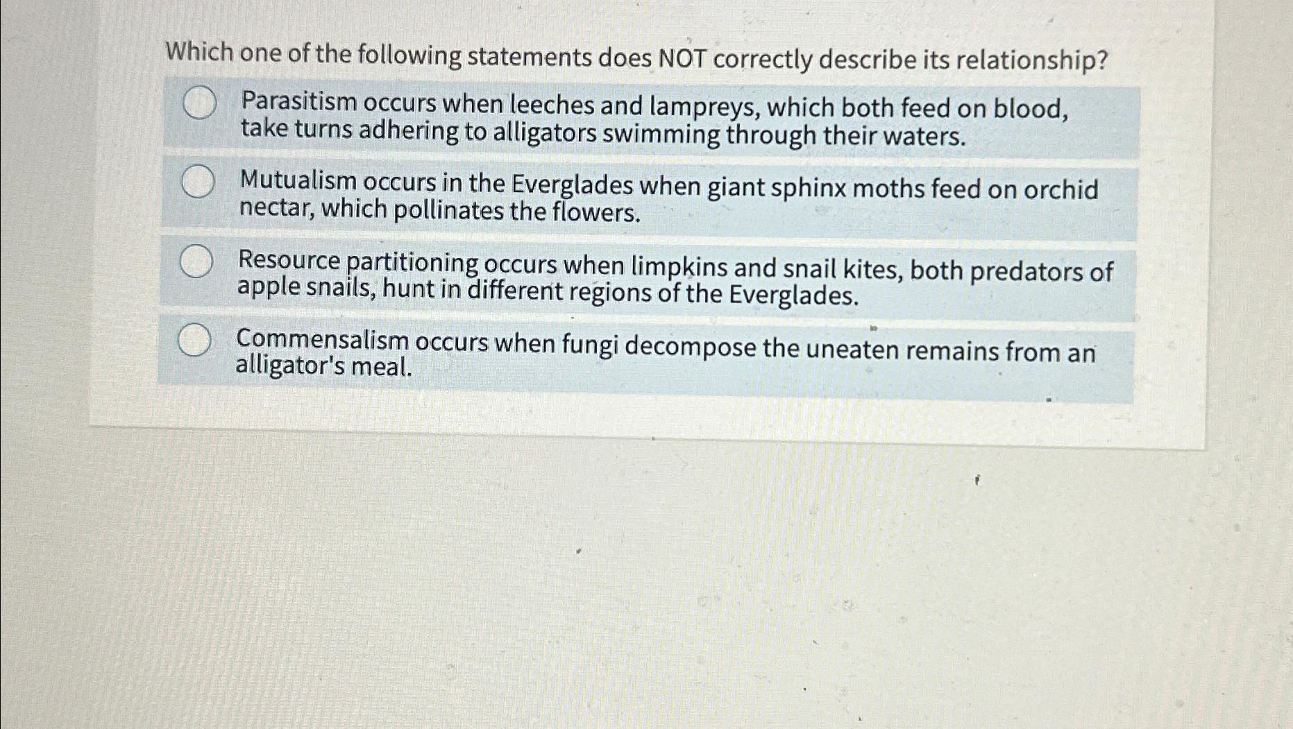 Solved Which one of the following statements does NOT | Chegg.com