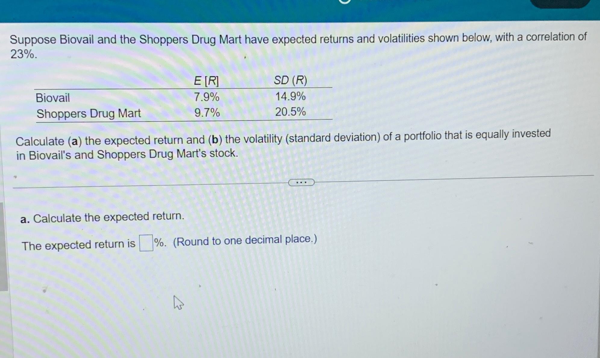 Solved Suppose Biovail and the Shoppers Drug Mart have | Chegg.com