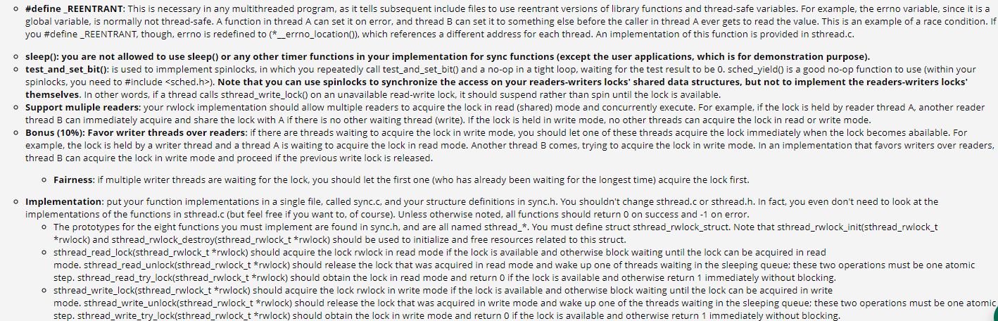 Solved In this project, you will add synchronization | Chegg.com