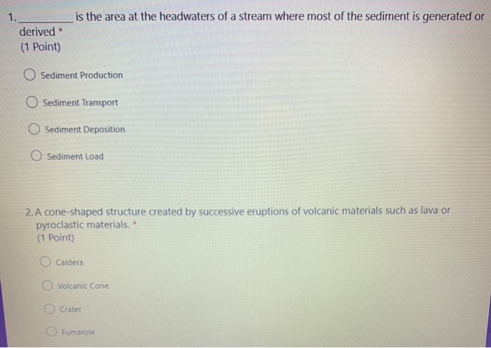 Solved is the area at the headwaters of a stream where most | Chegg.com