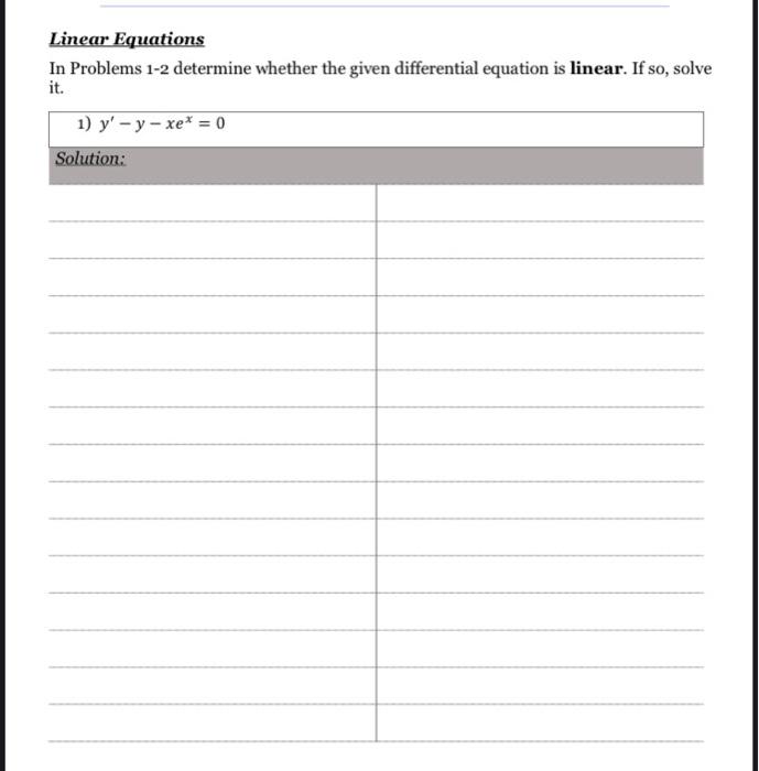 Solved Linear Equations In Problems 1-2 determine whether | Chegg.com