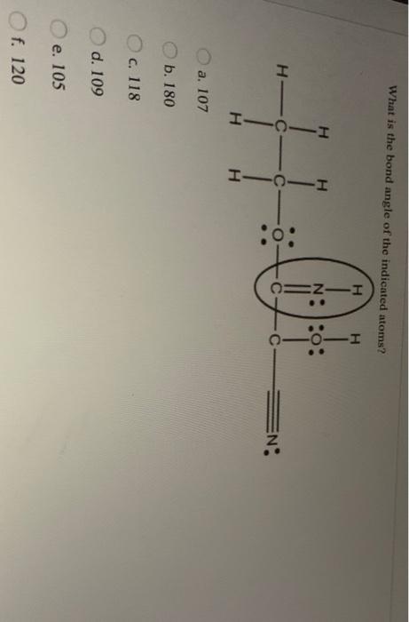 Solved What is the bond angle of the indicated atoms? HCC | Chegg.com