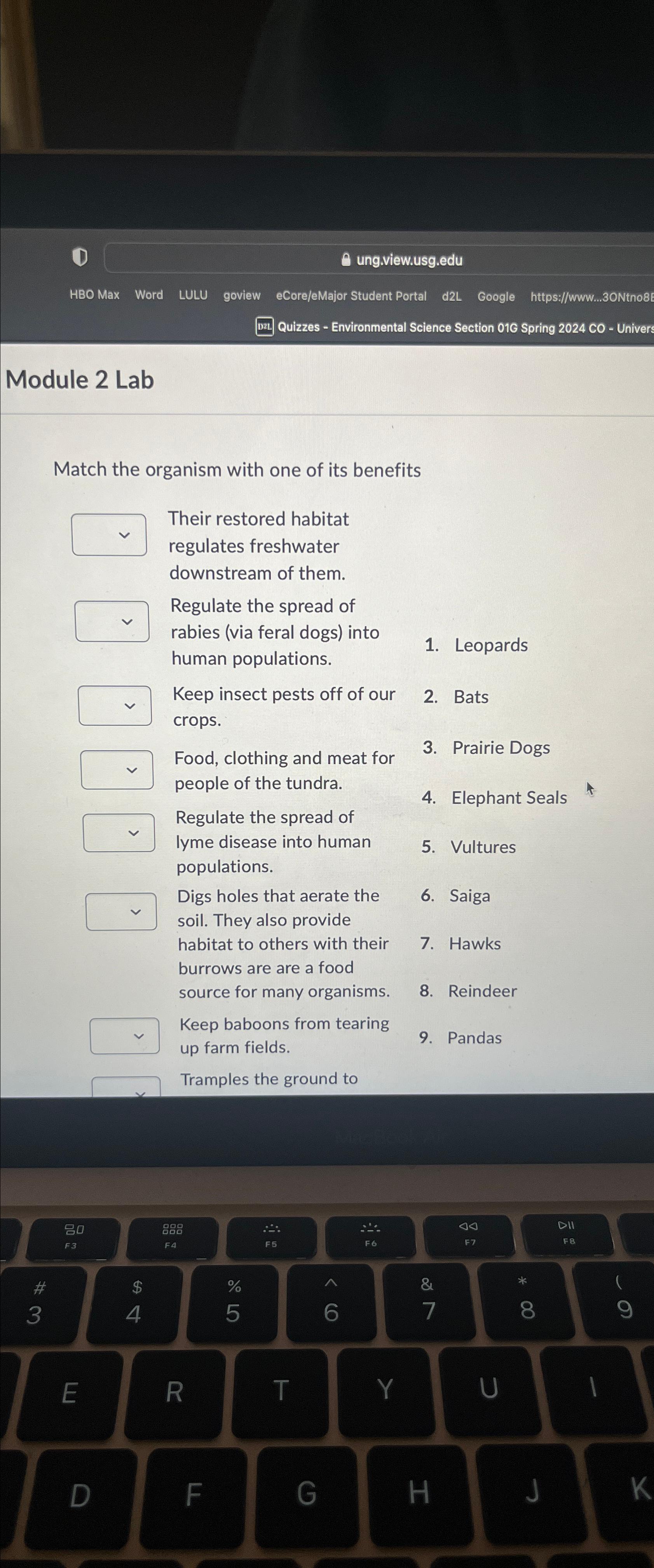 Solved Module 2 ﻿LabMatch the organism with one of its | Chegg.com