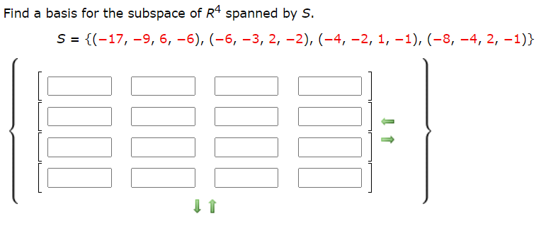 Find a basis for the subspace of R4 ﻿spanned by | Chegg.com
