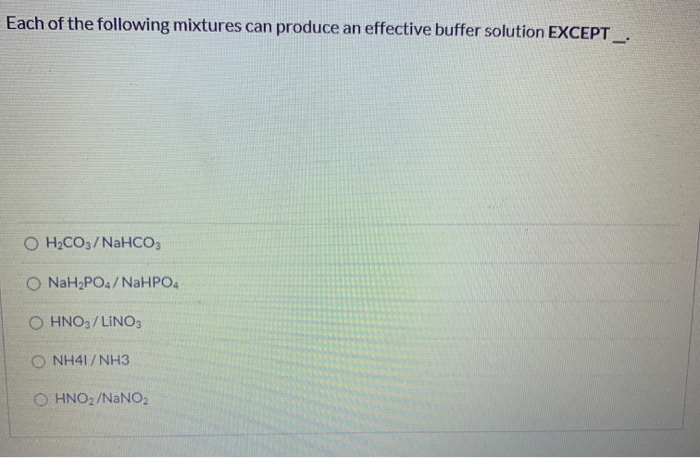 Solved Each of the following mixtures can produce an | Chegg.com