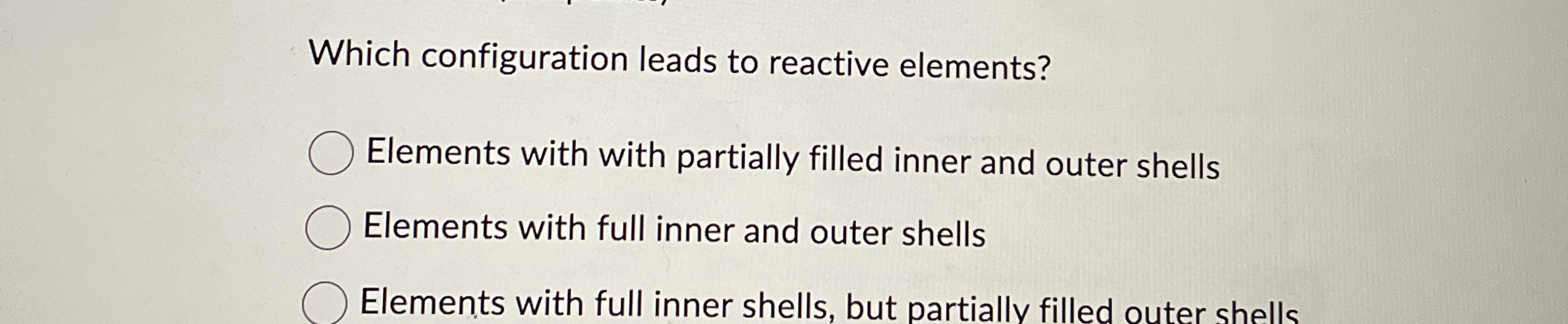 Solved Which configuration leads to reactive | Chegg.com