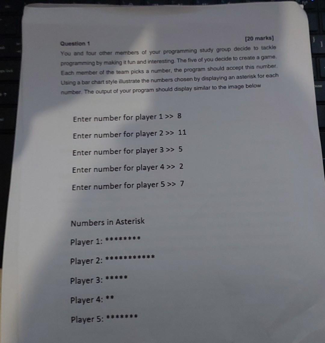 Solved Question 1 [20 marks] You and four other members of | Chegg.com