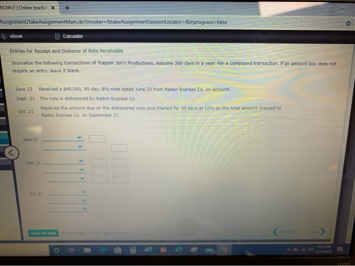 Solved NOW2 Online teachir X + Assignment/take Assignment | Chegg.com