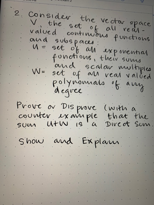 Solved 2. Consider the vector space v the set of all real- | Chegg.com