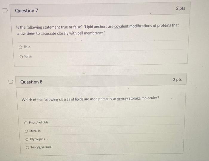 Solved Is the following statement true or false? "Lipid | Chegg.com