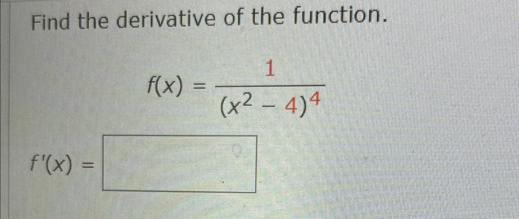 Solved Find the derivative of the | Chegg.com