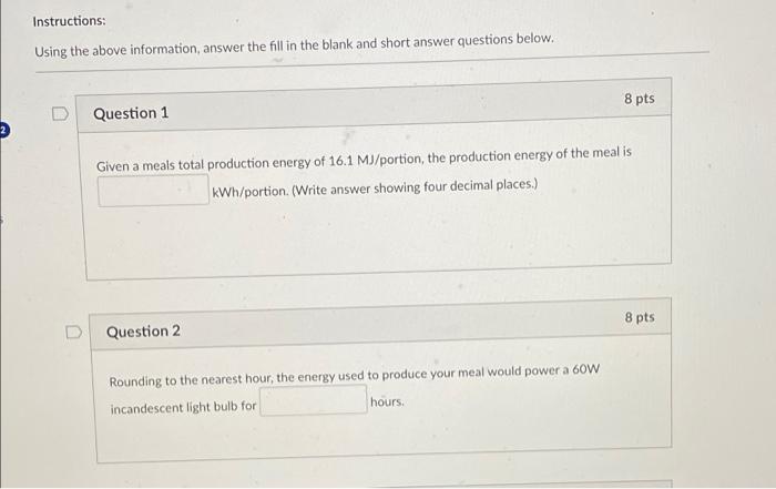 Solved Instructions: Using the above information, answer the | Chegg.com