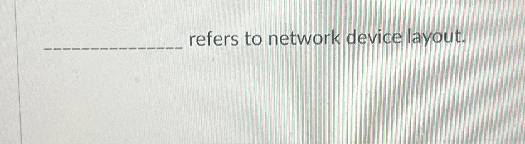 Solved refers to network device layout. | Chegg.com