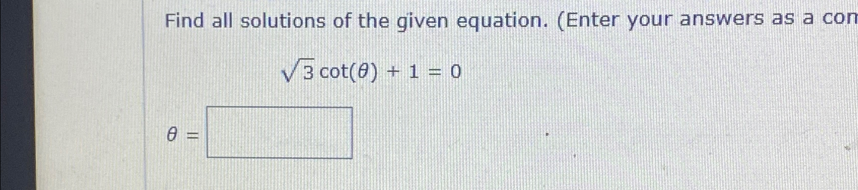 Solved Find All Solutions Of The Given Equation Enter Your