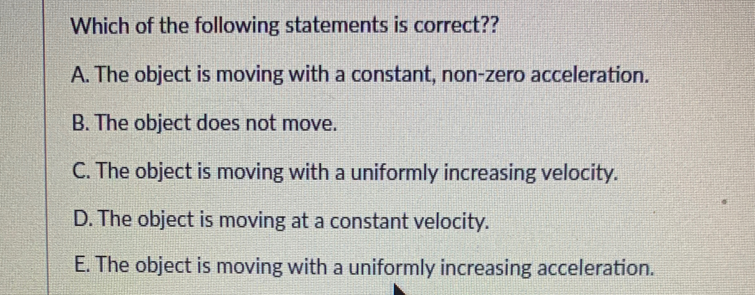Solved Which of the following statements is correct??A. ﻿The | Chegg.com
