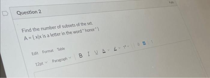Solved Find the number of subsets of the set. A={x∣x is a | Chegg.com