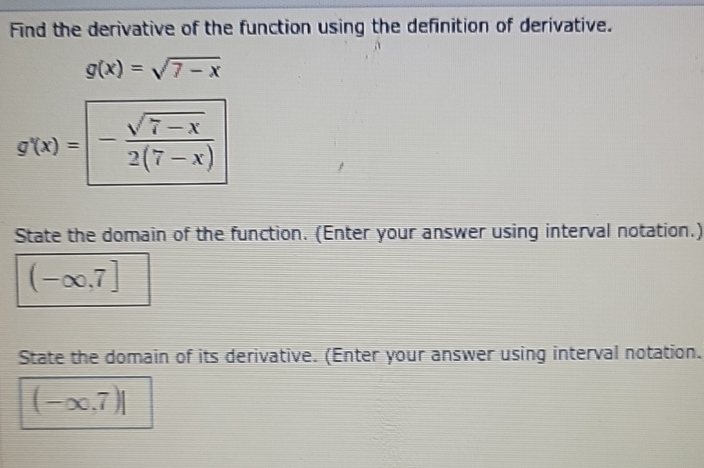 Solved Find the derivative of the function using the | Chegg.com
