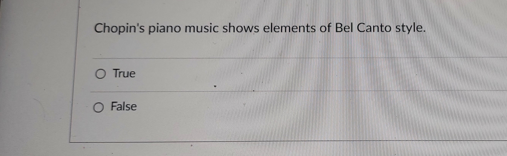 Solved Chopin's piano music shows elements of Bel Canto | Chegg.com