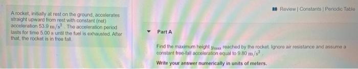 Solved Review Constants i Ponodic Table A rocket, initially | Chegg.com