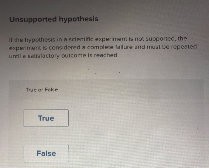 Solved Unsupported hypothesis If the hypothesis in a | Chegg.com