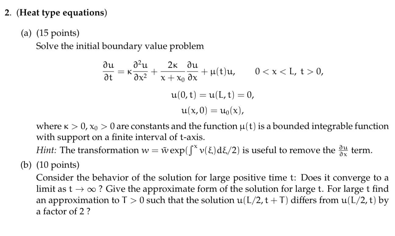 Solved SUBJECT PARTIAL DIFFERENTIAL EQN(Heat type | Chegg.com